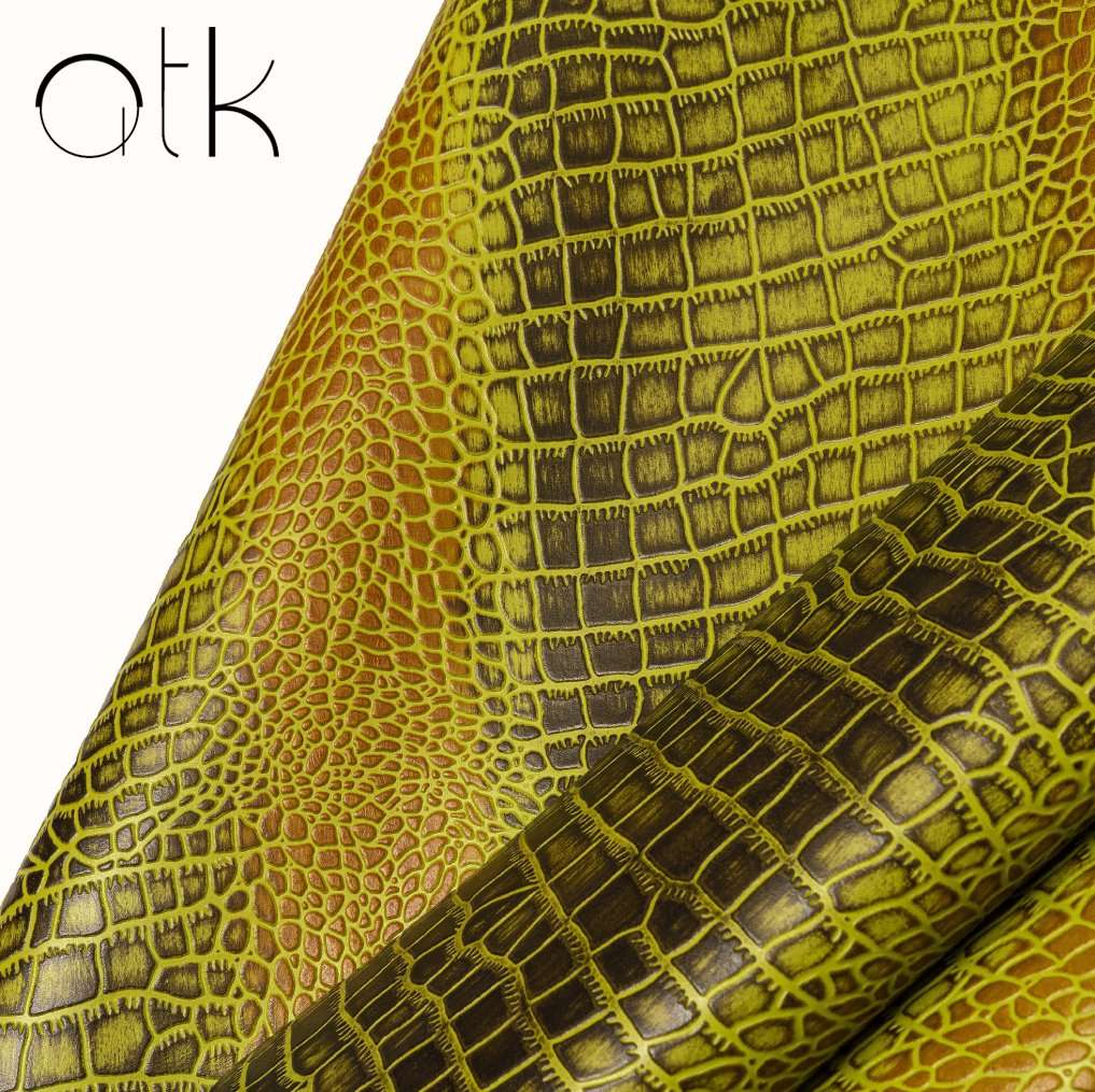Chartreuse Crocodile Leather | Embossed Leather | Akram Tannery Kasur