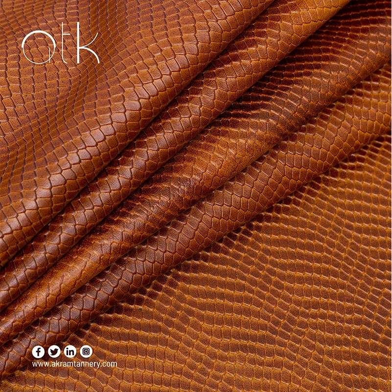 Embossed Majestic Mocha Leather - Akram Tannery Kasur
